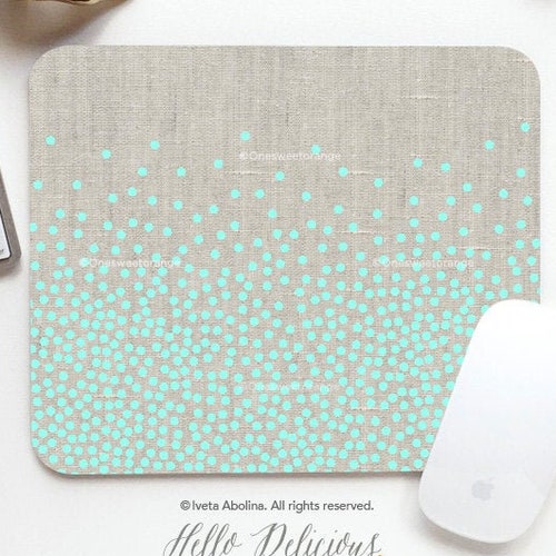 Mouse Pad Dotted Linen Mouse Pad Polka Dots Mouse Pad Office - Etsy