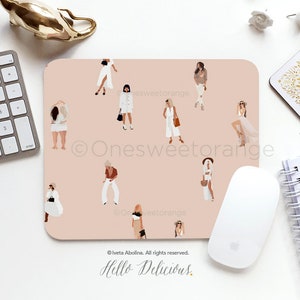 Mouse Pad Fashion Girl Mouse Pad Line Art Mouse Pad Office - Etsy