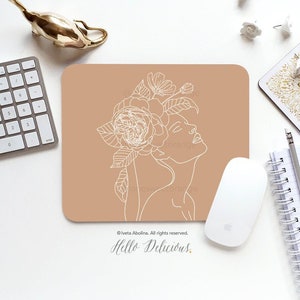 Line Art Mouse Pad Minimalist Mouse Pad Christmas Gift Coworker Gift ...