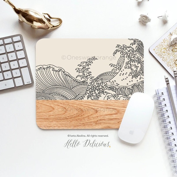 Japanese Wave Mousepad - Etsy