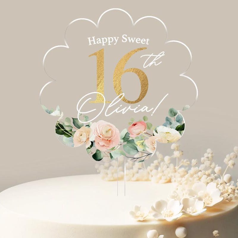 Sweet 16 Cake Topper - Etsy