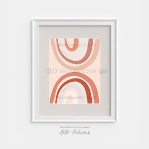 Rainbow Minimalist Art Line Art Poster Line Drawing Print Line Art ...