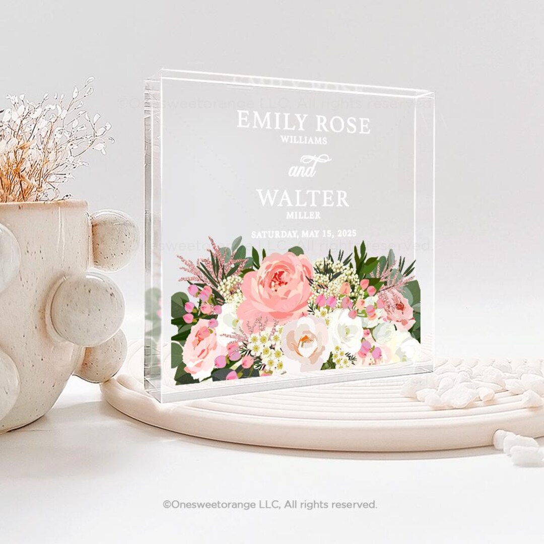 Personalized Wedding Plaque Gift Spring Wedding Gift Freestanding ...