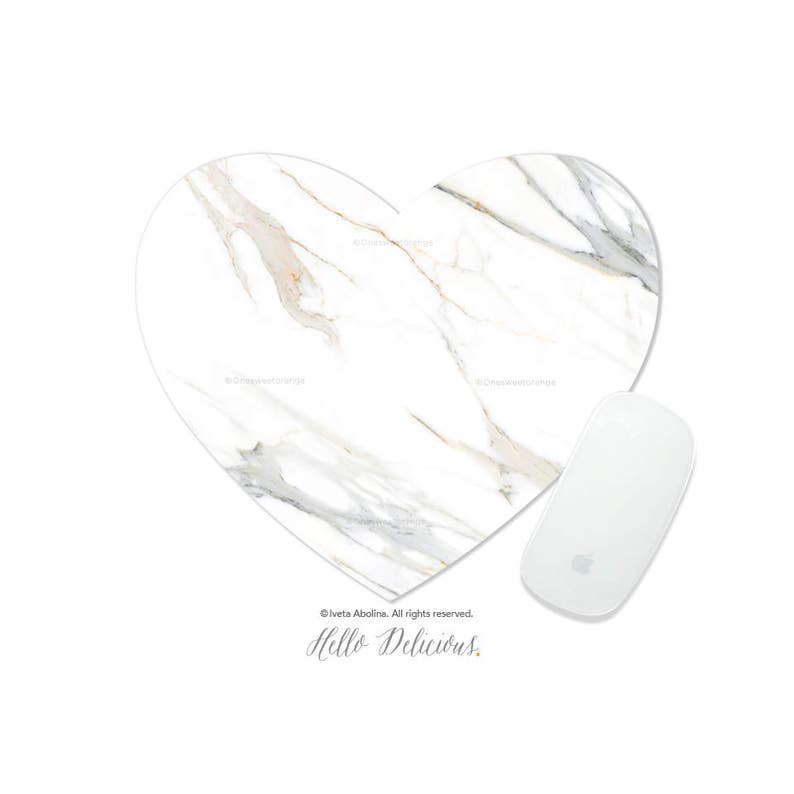 Mouse Pad White Marble Mouse Pad Marble Mouse Pad Office Mouse - Etsy