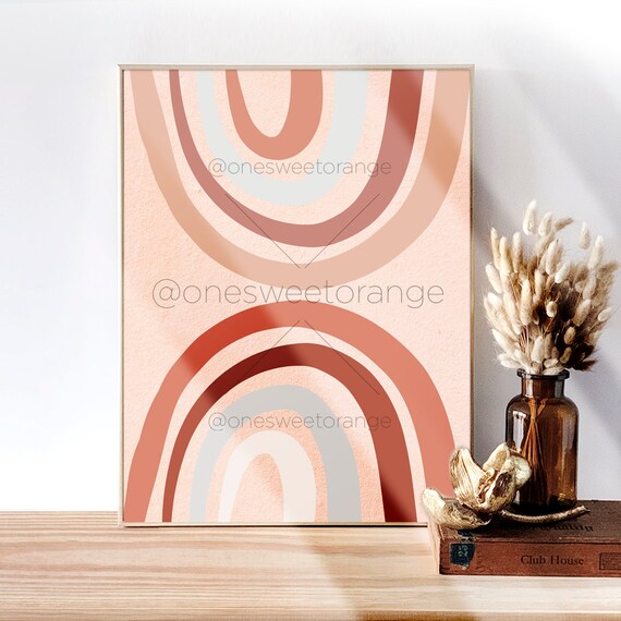 Rainbow Minimalist Art Line Art Poster Line Drawing Print Line | Etsy