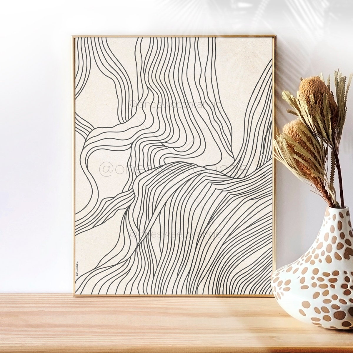 Organic Minimalist Art Line Art Poster Line Drawing Print Line - Etsy