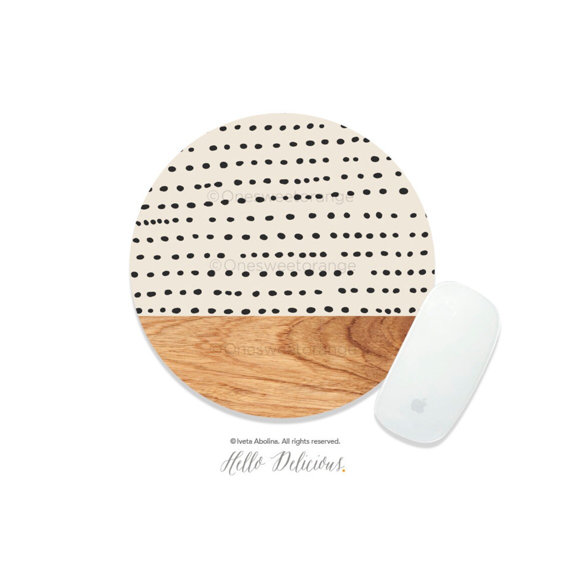 Mouse Pad Wood Polka Dots Mouse Pad Boho Mouse Pad Office - Etsy