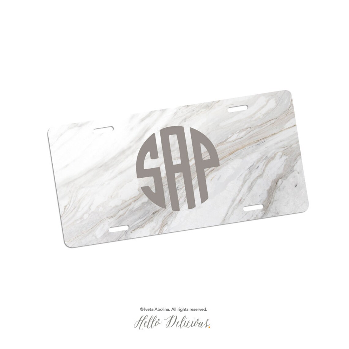 Personalized Car License Plate Monogrammed License Plate Frame Marble ...