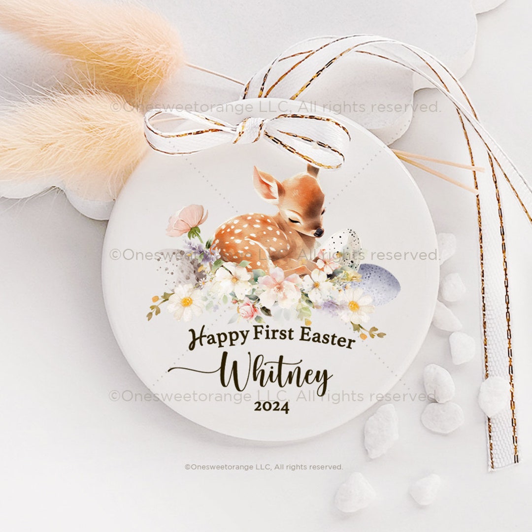 Porcelain Personalized Baby's First Easter Ornament Ceramic Easter ...