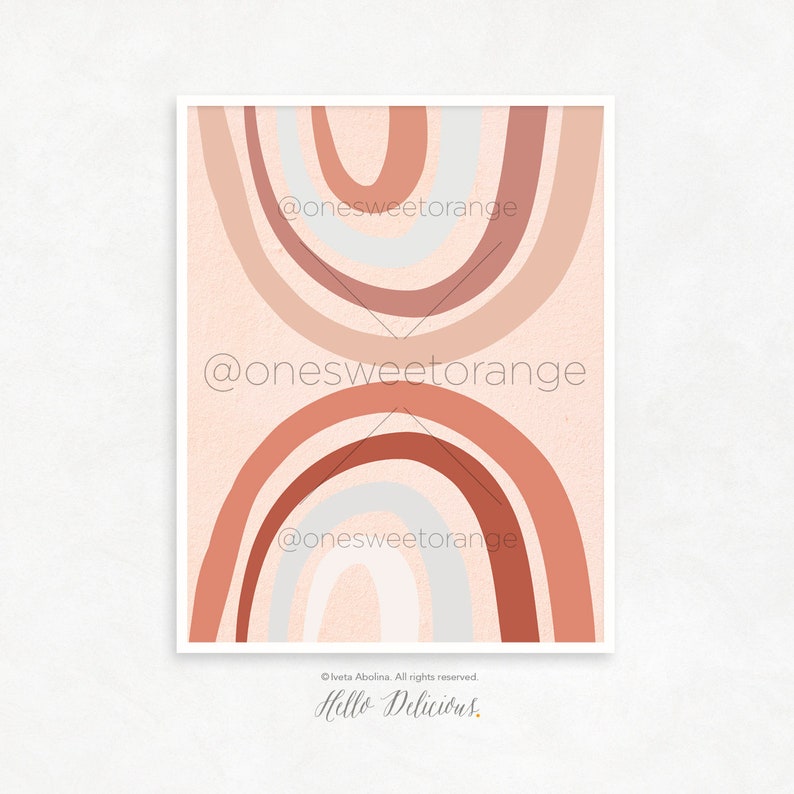 Rainbow Minimalist Art Line Art Poster Line Drawing Print Line | Etsy