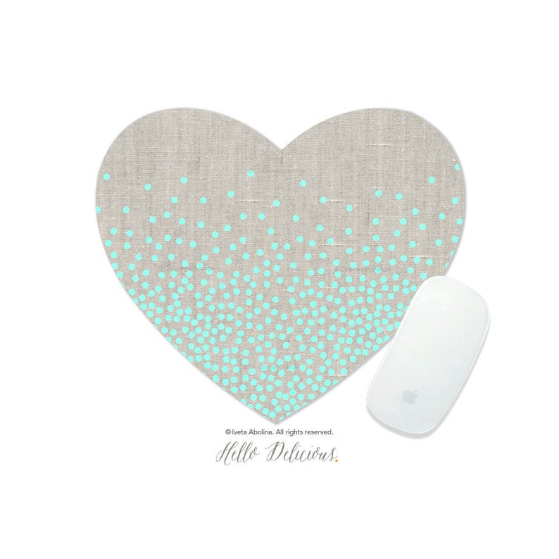Mouse Pad Dotted Linen Mouse Pad Polka Dots Mouse Pad Office - Etsy
