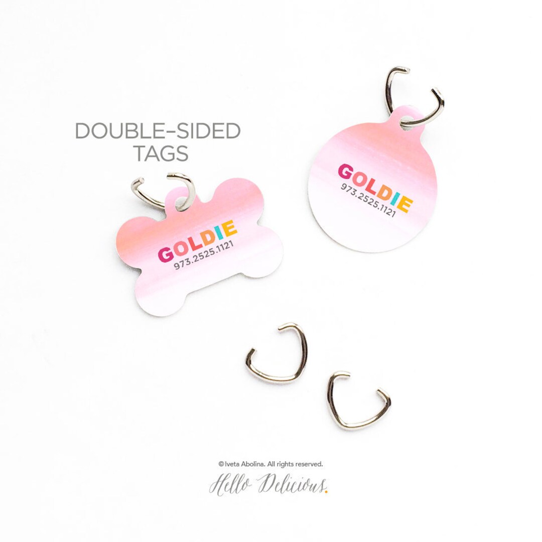 Dog Tag Rainbow Name Pet ID Tag Custom Pet Tag Personalized Dog Tag ...