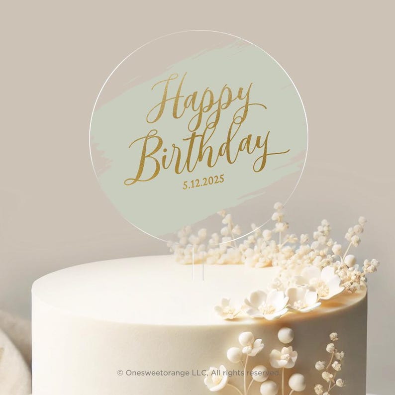 Personalized Birthday Cake Topper Circle Acrylic Cake Topper for ...
