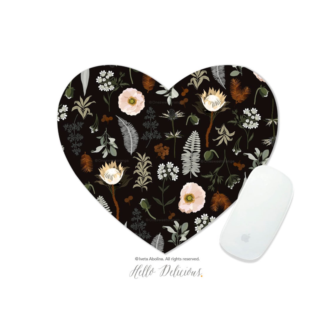 Mouse Pad Fern Mouse Pad Fall Floral Mouse Pad Office Mouse - Etsy