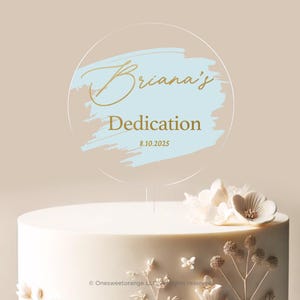 Personalized Baptism Cake Topper Circle Acrylic Cake Topper for ...