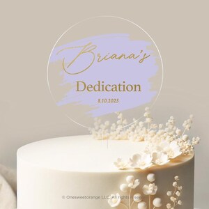 Personalized Baptism Cake Topper Circle Acrylic Cake Topper for ...