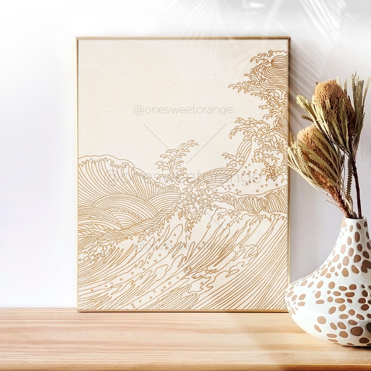 Japanese Wave Print Line Art Line Art Poster Waves Line - Etsy