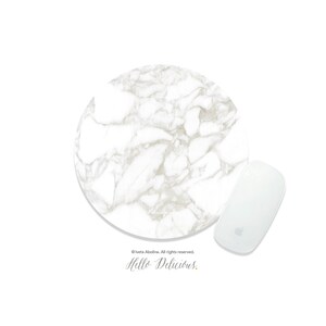 Mouse Pad White Marble Mouse Pad Marble Mouse Pad Office Mouse Pad ...