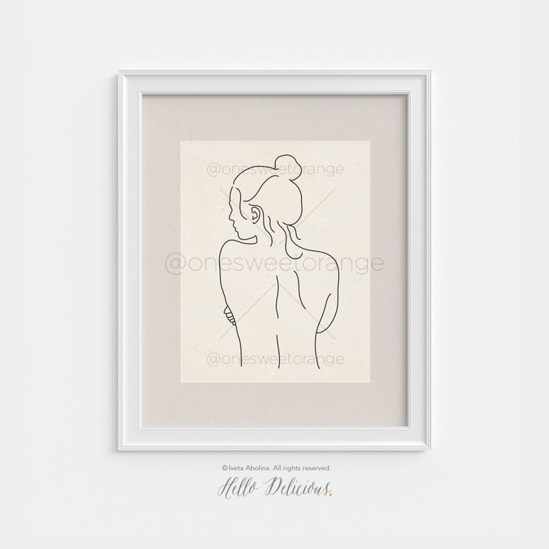 Model Minimalist Art Line Art Poster Line Drawing Print Line Art Modern Art Minimal Poster ...