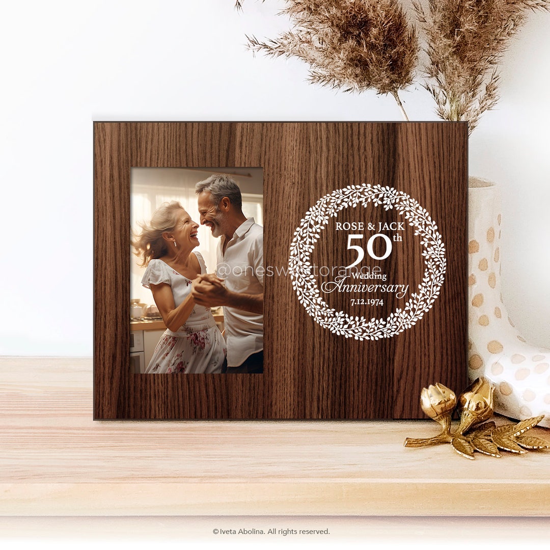 50th Wedding Anniversary Picture Frame Personalized Wedding Anniversary ...