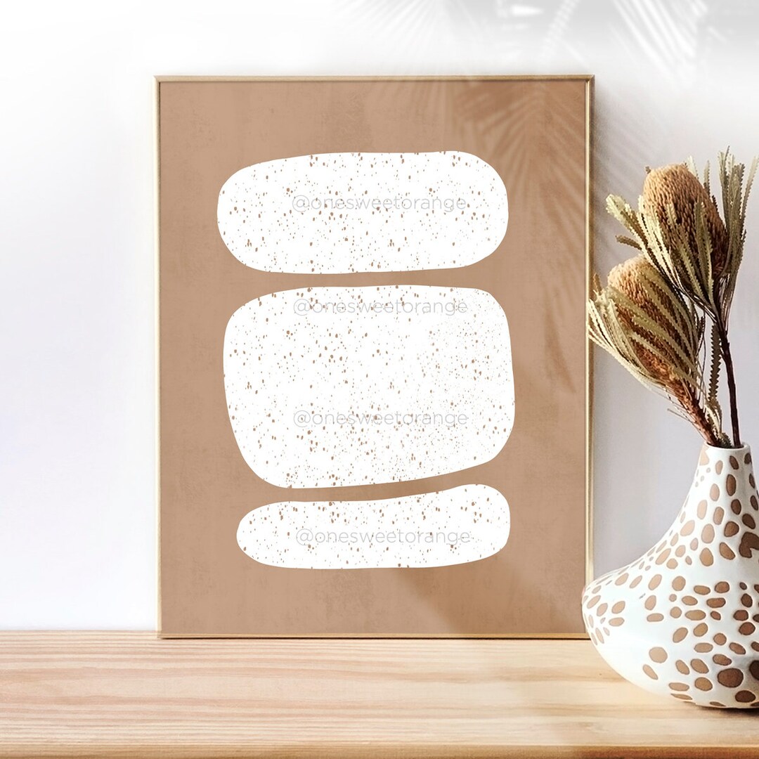 Speckled Pebbles Minimalist Art Line Art Poster Line Drawing Print Line ...