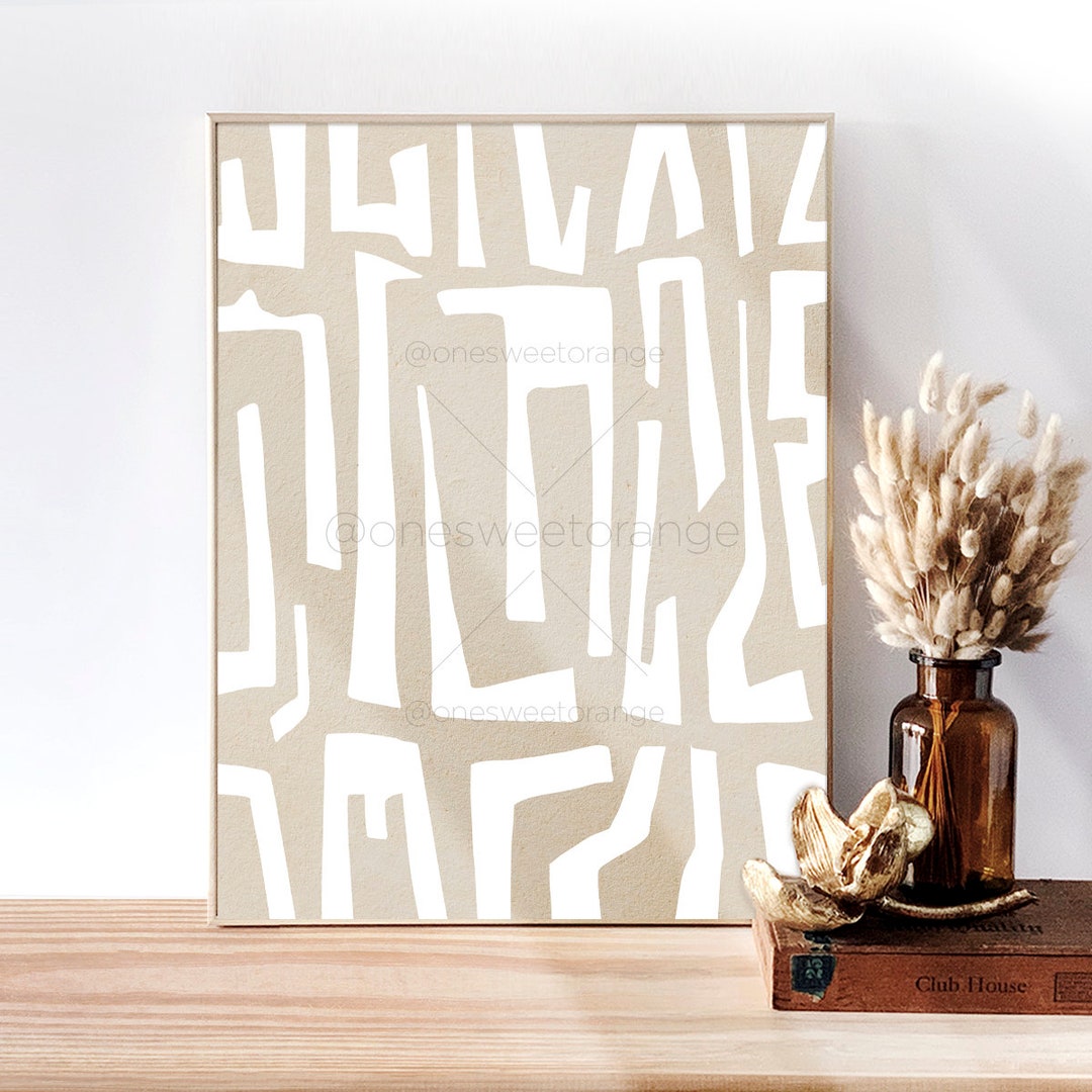 Mid-century Geometric Art Minimalist Line Art Geometric Wall Art Poster ...