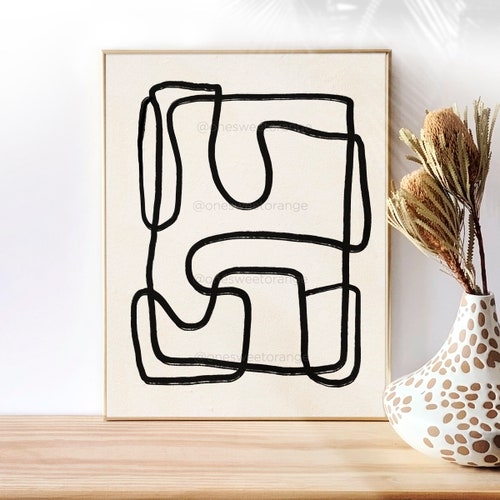 Geometric Minimalist Art Line Art Poster Line Drawing Print | Etsy