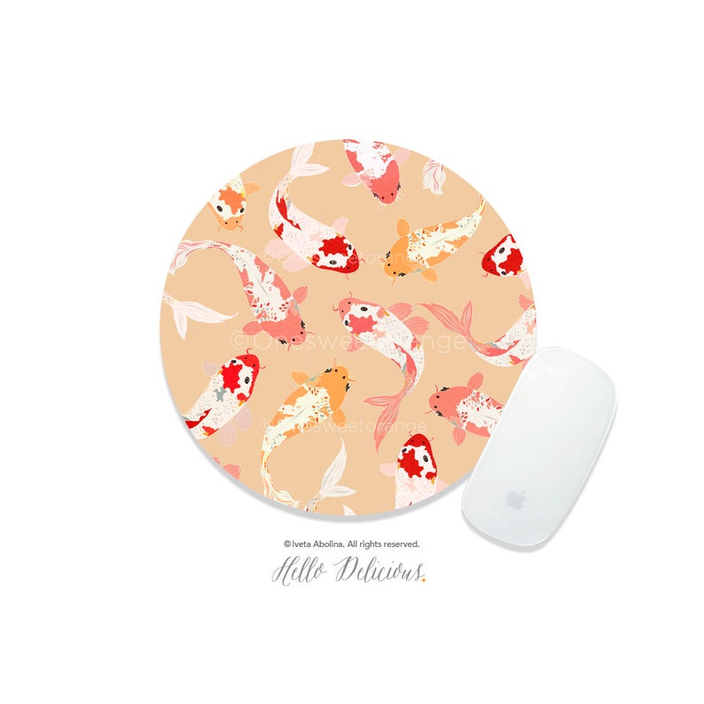 Mouse Pad Coral Koi Fish Mouse Pad Mouse Pad Office Mouse Pad ...
