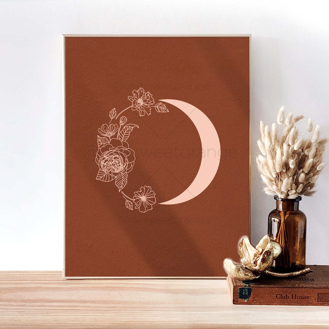 Moon Line Art Minimalist Art Line Art Terra Moon Poster Line Drawing ...