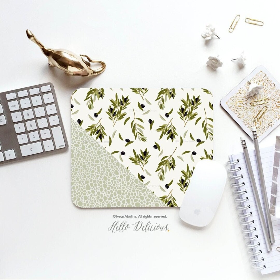 Mouse Pad Olive Mouse Pad Olive Stems Mouse Pad Office Mouse Pad ...
