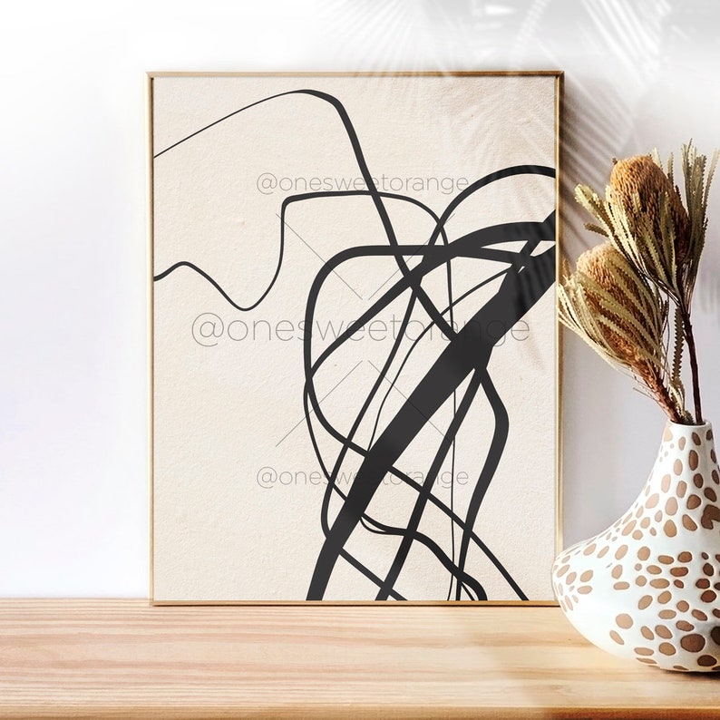 Organic Minimalist Art Line Art Poster Line Drawing Print Line - Etsy
