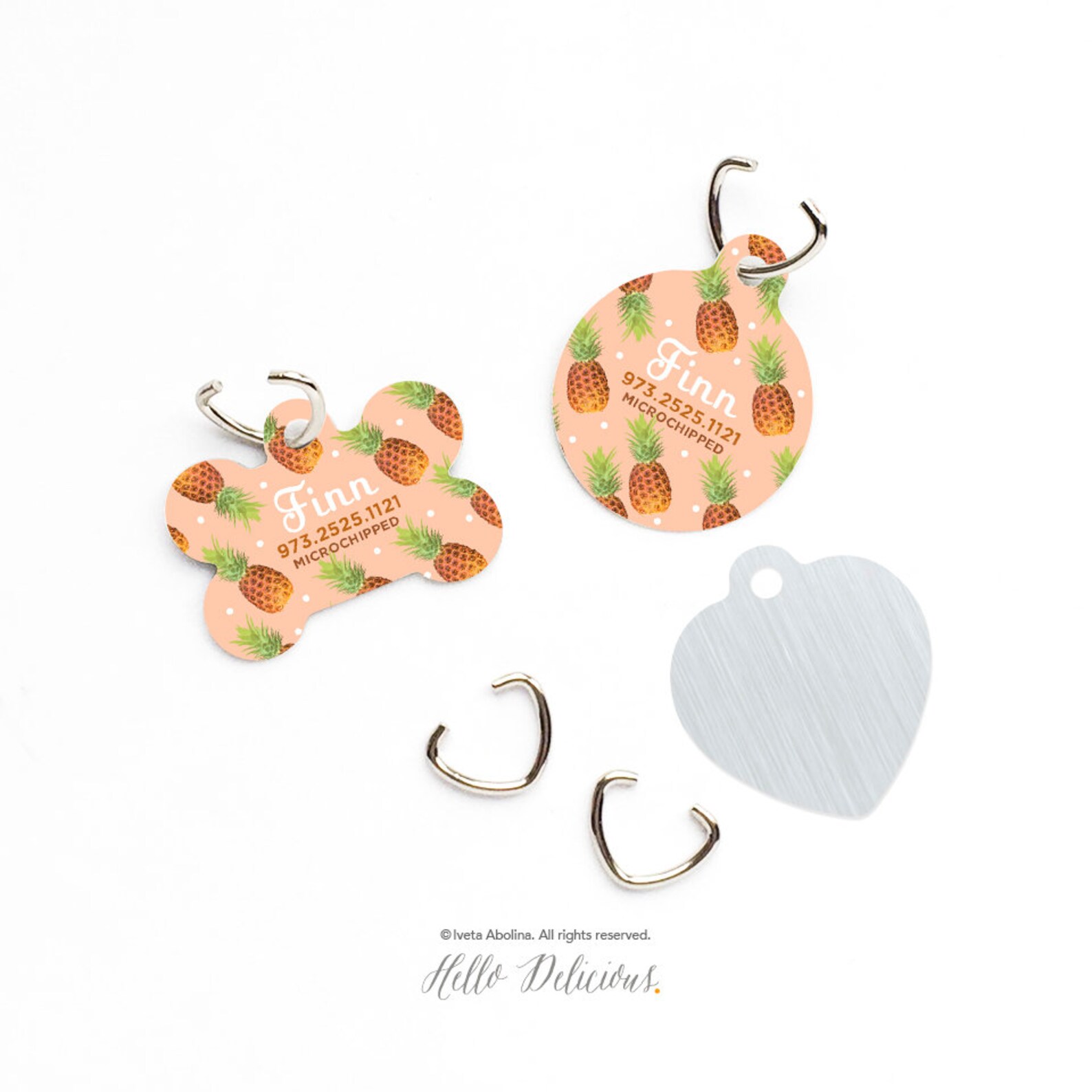 Pineapple Dog Tag Collar Tag Dog Tags for Dogs Dog ID Tag Dog Tag Dog ...