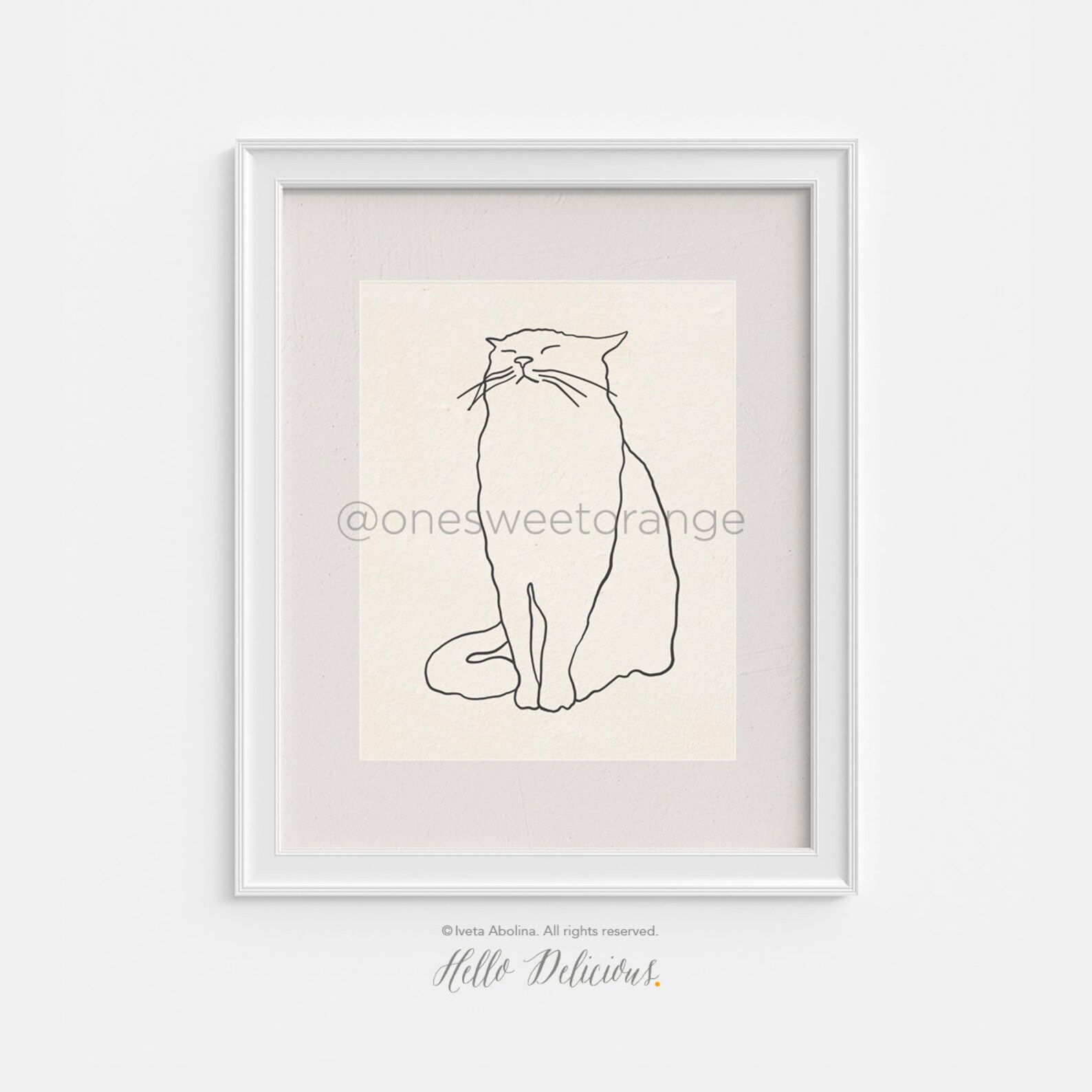 Cat Minimalist Art Line Art Poster Cat Line Drawing Print Line | Etsy