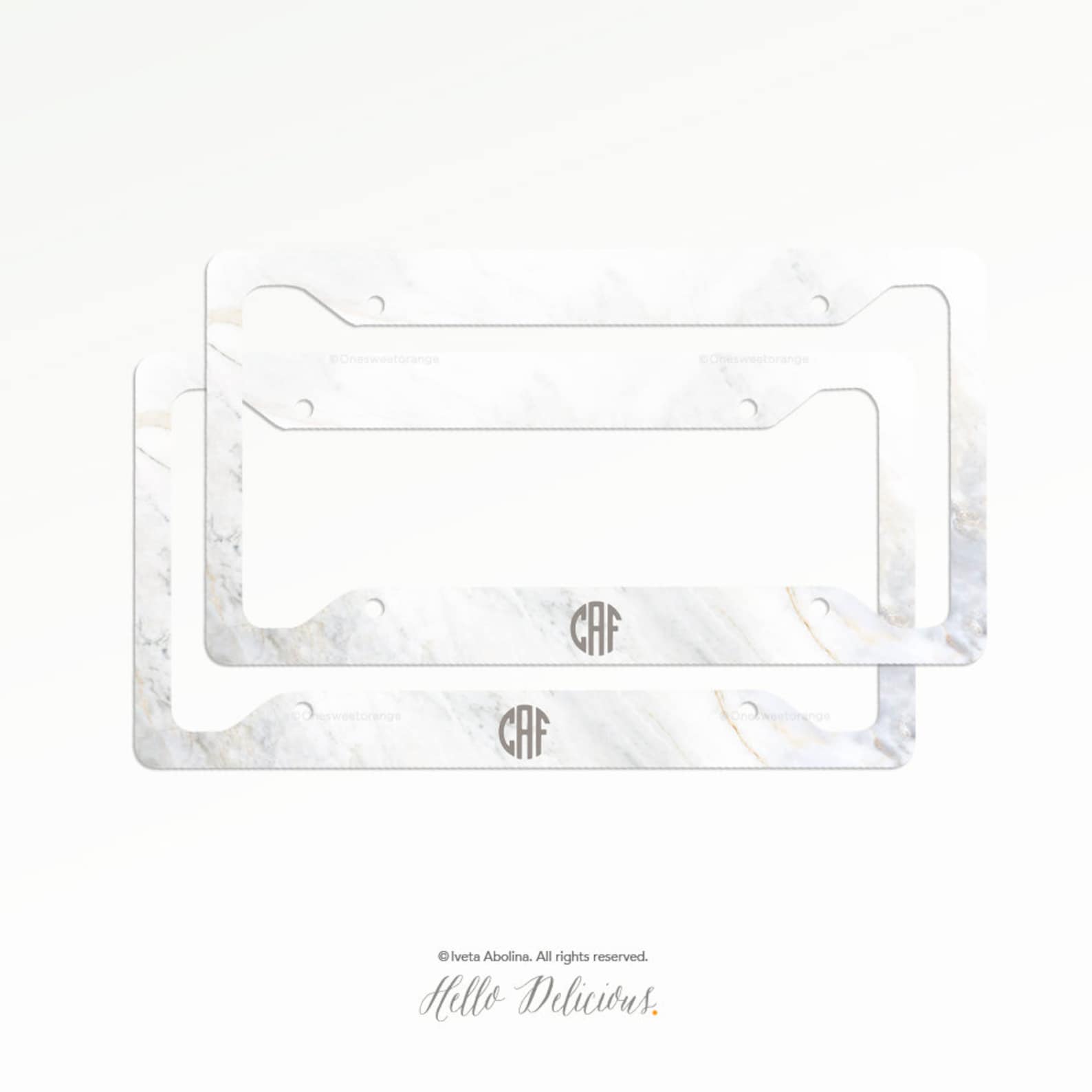 Personalized Car License Plate Monogrammed License Plate Frame Marble ...