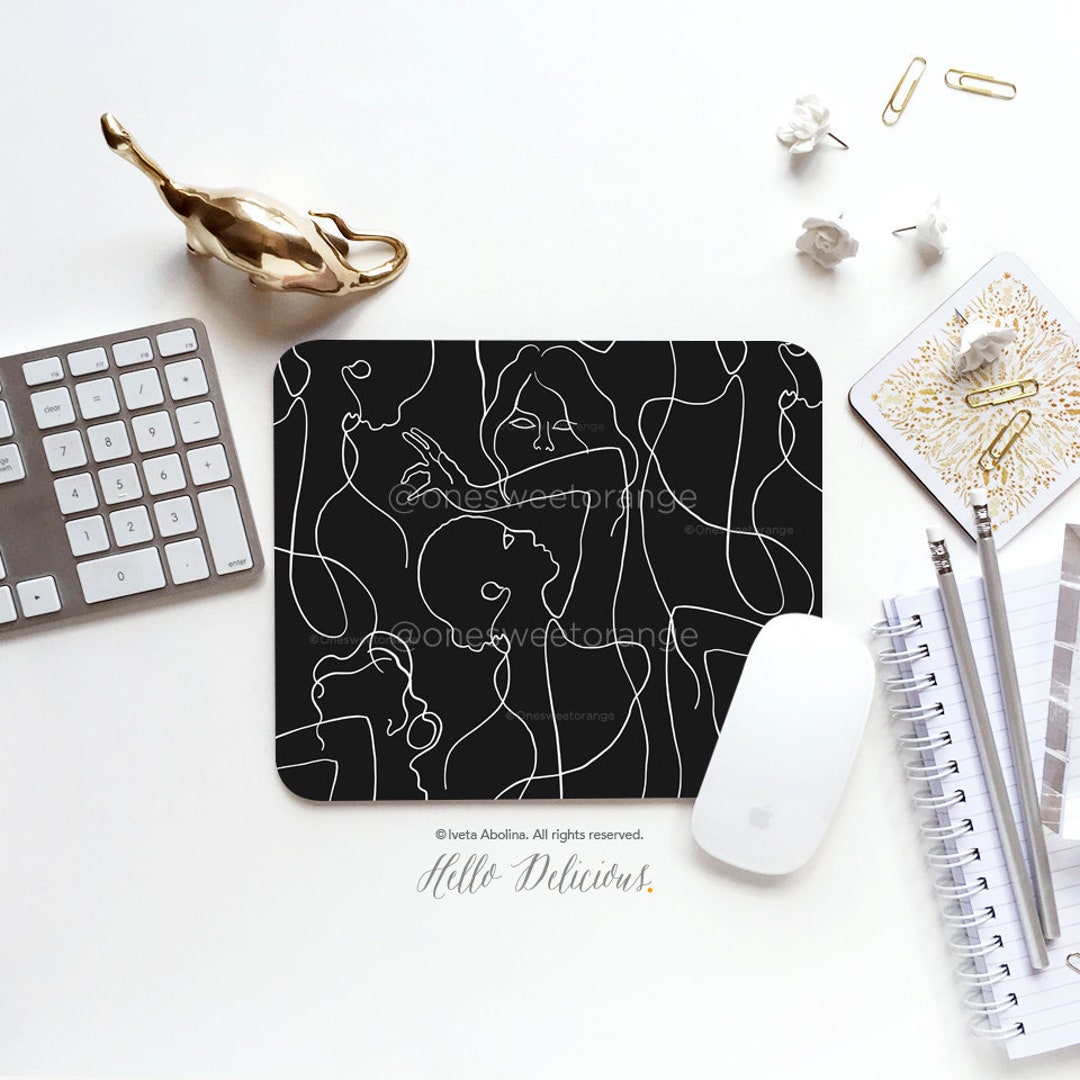 Mouse Pad Minimalist Mouse Pad Line Art Mouse Pad Office Mouse - Etsy