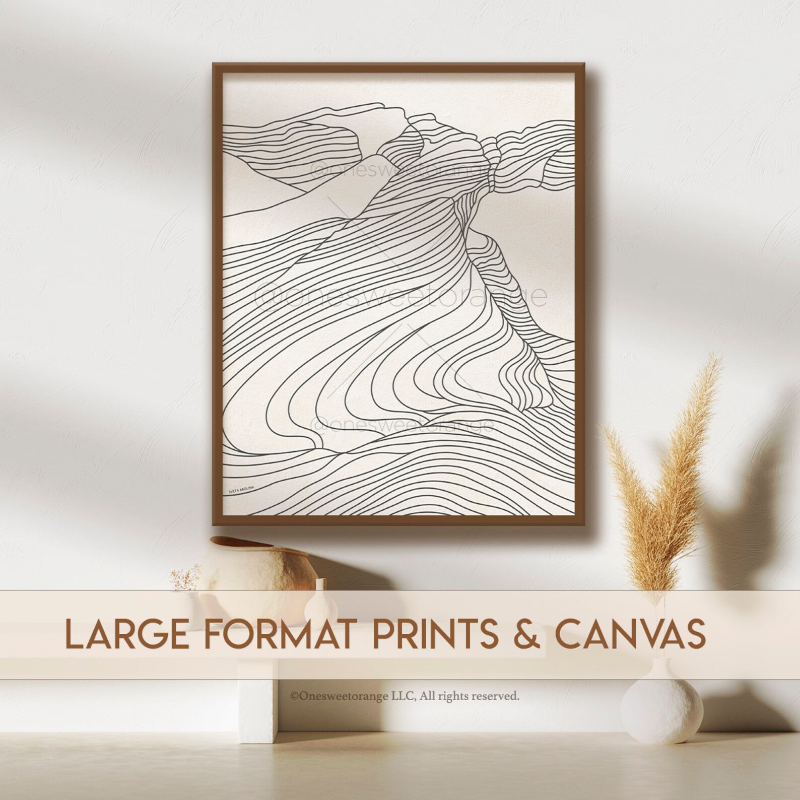 Mountain Line Art Line Art Poster Line Drawing Print Line Art Modern ...