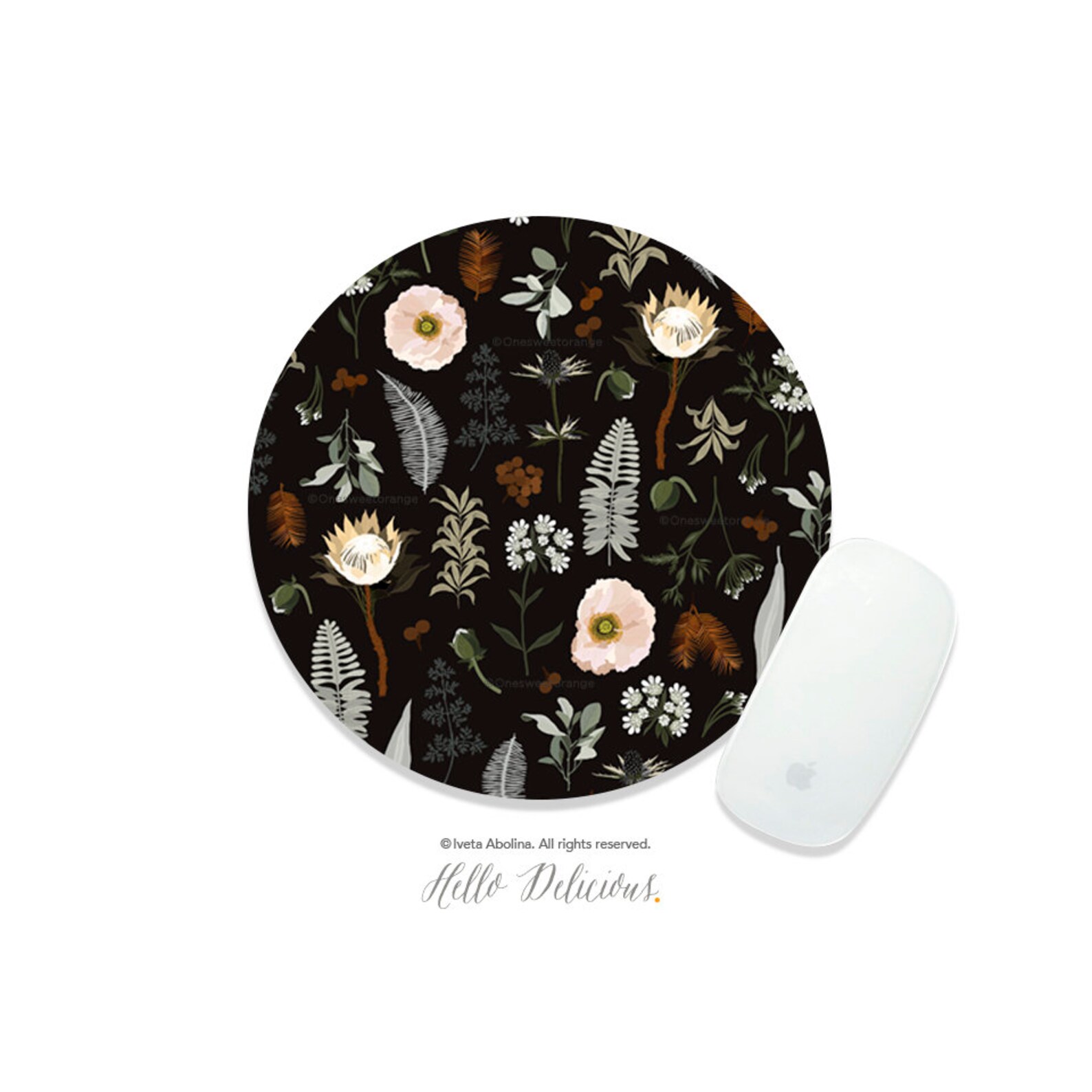 Mouse Pad Fern Mouse Pad Fall Floral Mouse Pad Office Mouse - Etsy