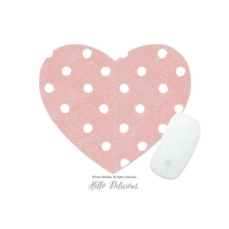 Mouse Pad Mauve Polka Dots Mouse Pad Dotted Mouse Pad Office - Etsy