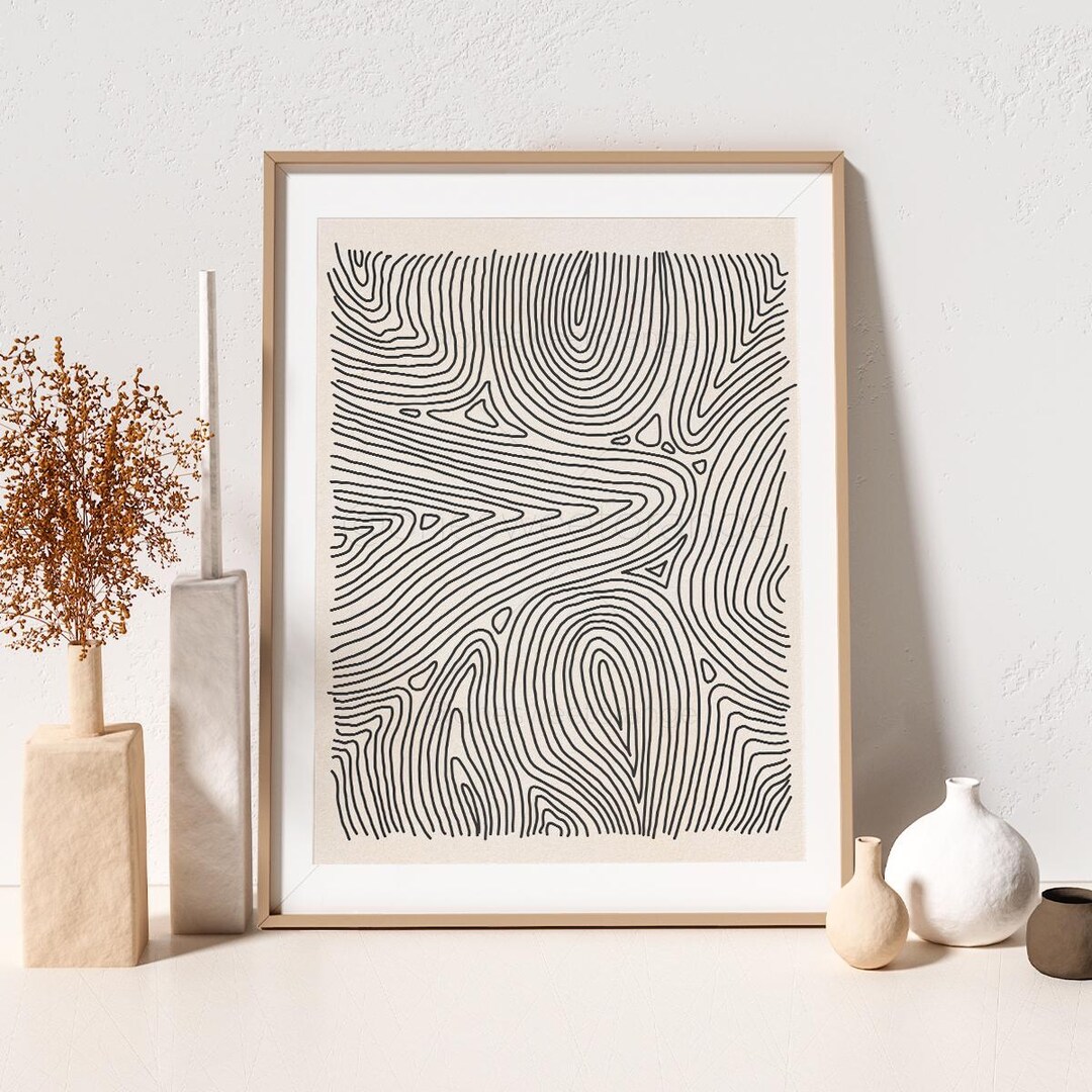 Organic Minimalist Art Line Art Poster Line Drawing Print Line Art ...