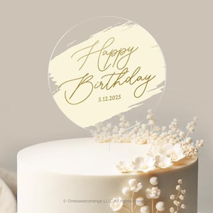Personalized Birthday Cake Topper Circle Acrylic Cake Topper for ...