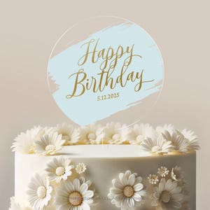 Personalized Birthday Cake Topper Circle Acrylic Cake Topper for ...