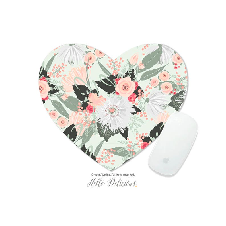 Mouse Pad Spring Floral Mouse Pad Floral Mouse Pad Office Mouse Pad ...