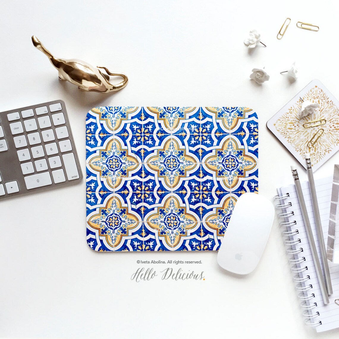 Mouse Pad Portuguese Tile Mouse Pad Tile Mouse Pad Office | Etsy