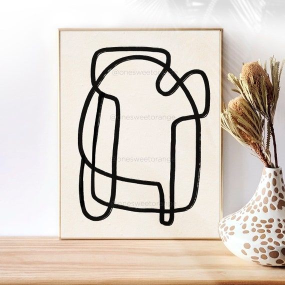 Organic Minimalist Art Line Art Poster Line Drawing Print Line | Etsy