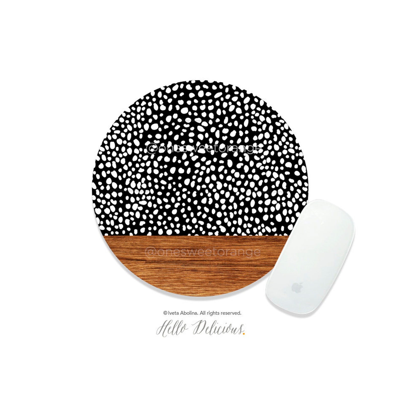 Mouse Pad Wood Polka Dots Mouse Pad Boho Mouse Pad Office - Etsy
