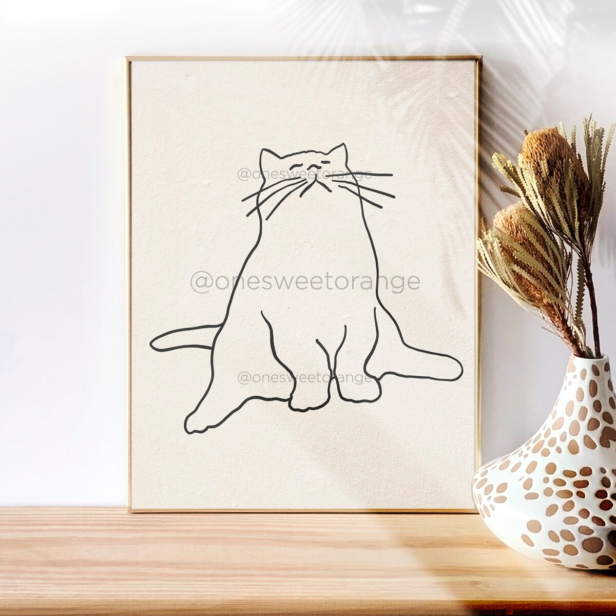 Cat Minimalist Art Line Art Poster Cat Line Drawing Print Line | Etsy