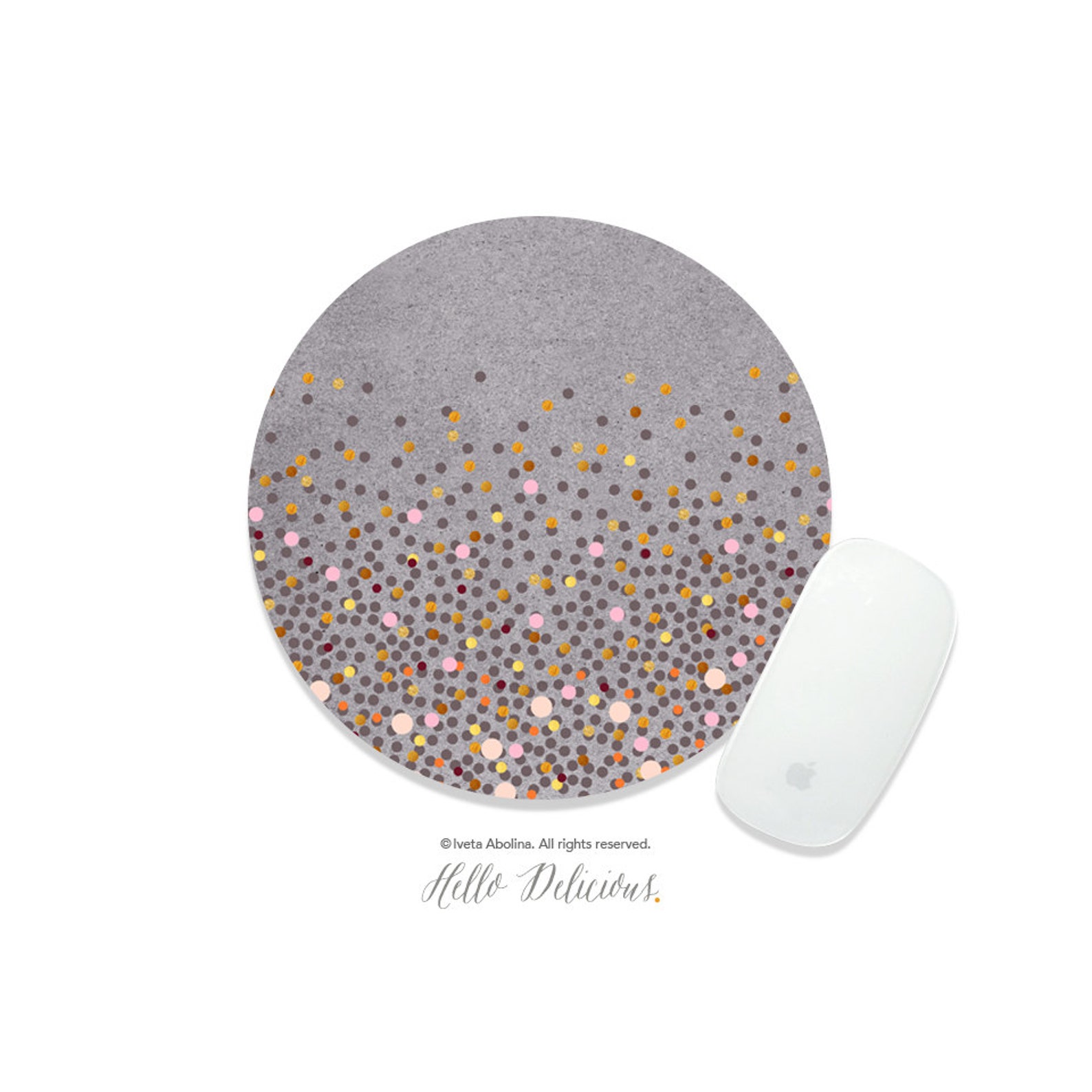 Mouse Pad Pink Polka Dots Mouse Pad Dotted Mouse Pad Office - Etsy