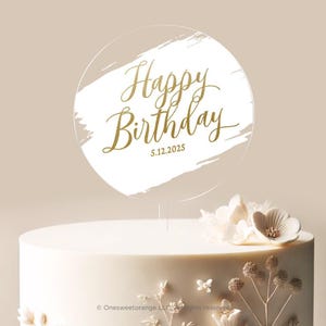 Personalized Birthday Cake Topper Circle Acrylic Cake Topper for ...