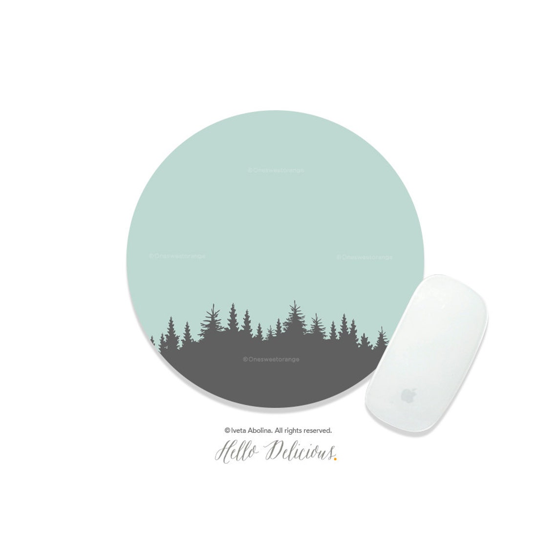 Mouse Pad Mint Forest Mouse Pad Trees Mouse Pad Office Mouse - Etsy