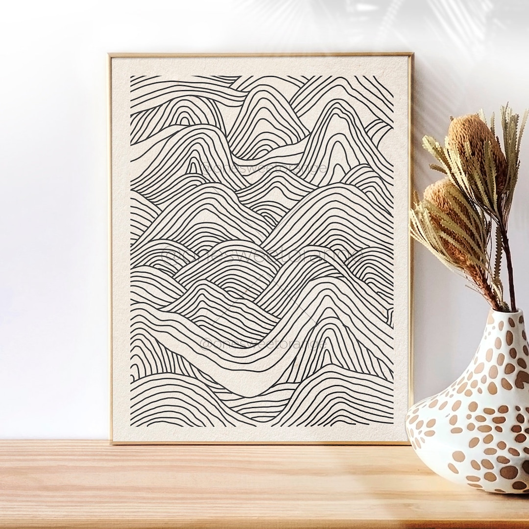 Organic Minimalist Art Line Art Poster Line Drawing Print Line Art ...